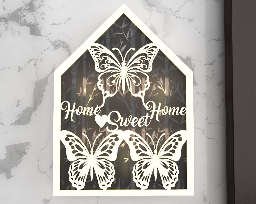 Butterfly Home Key Holder House Digital Download SVG Dxf Pdf Cdr Ai ...