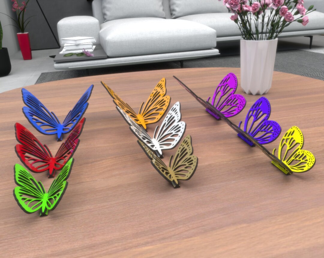 3D Butterfly SVG Set: Laser Cut Files, Butterfly Decor (digital ...