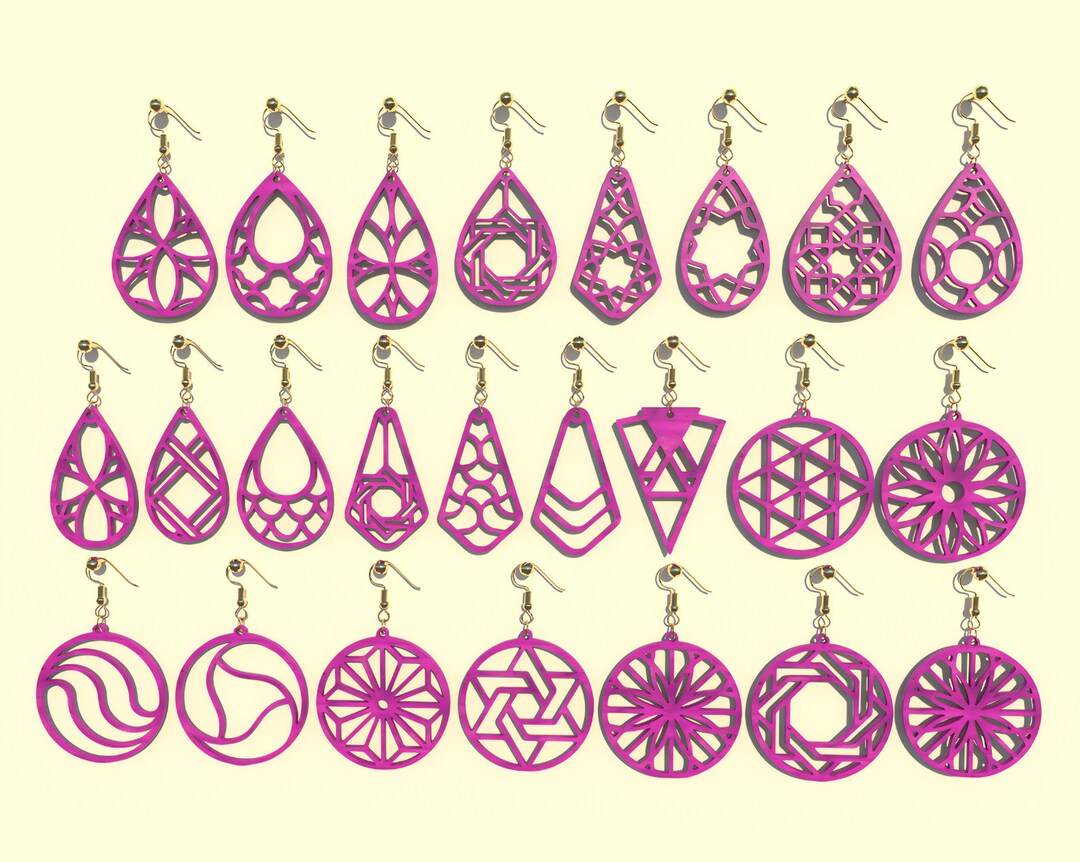 Laser Cut Earring Templates: 24 Teardrop Designs (digital Download) - Etsy
