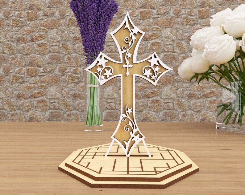 EASTER Laser Cut Cross File |cross Decor for Table |digital Christian ...