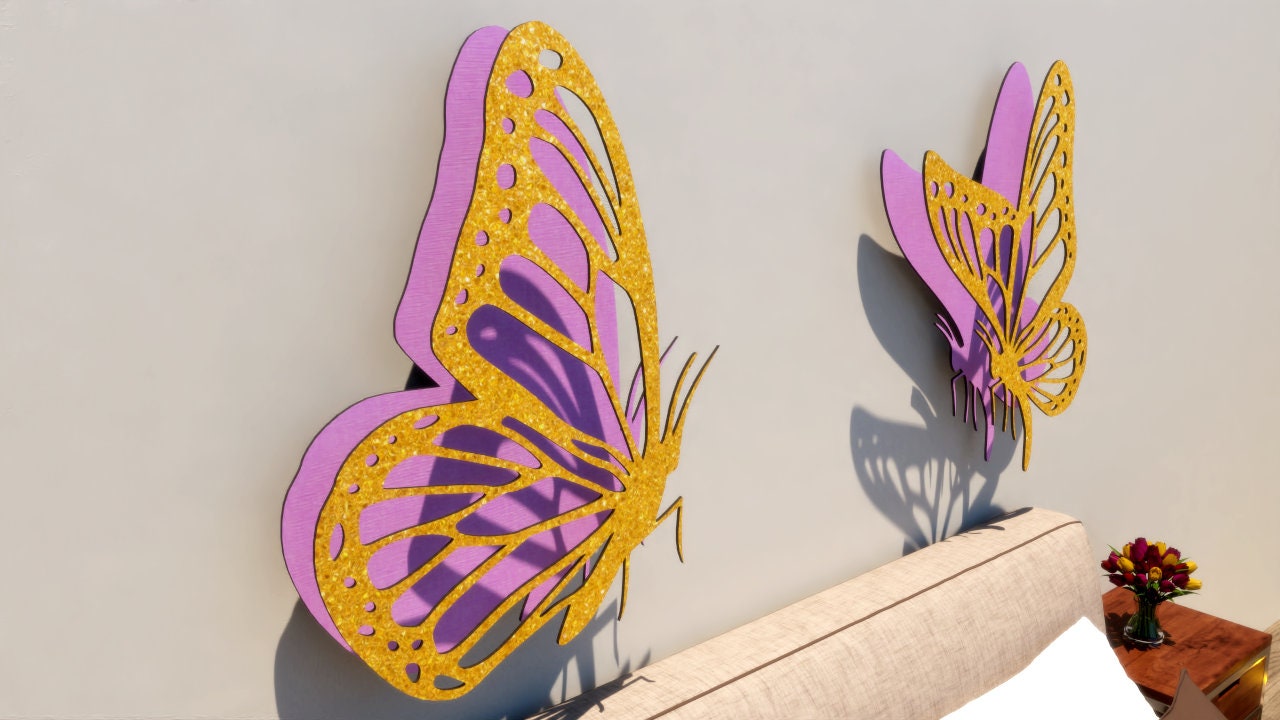 Mariposa 3D con descarga digital Svg Dxf Pdf Cdr Ai. Clip art - Etsy México