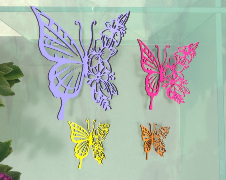 3D Butterfly SVG Set: Laser Cut Files for 1/8" Material (digital ...