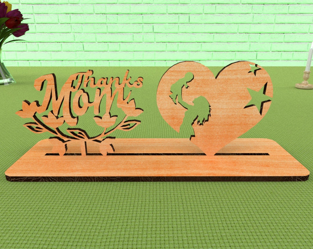 Mom Day Laser Cut File | Wood Mum Day Gift From Daughter & Son ...