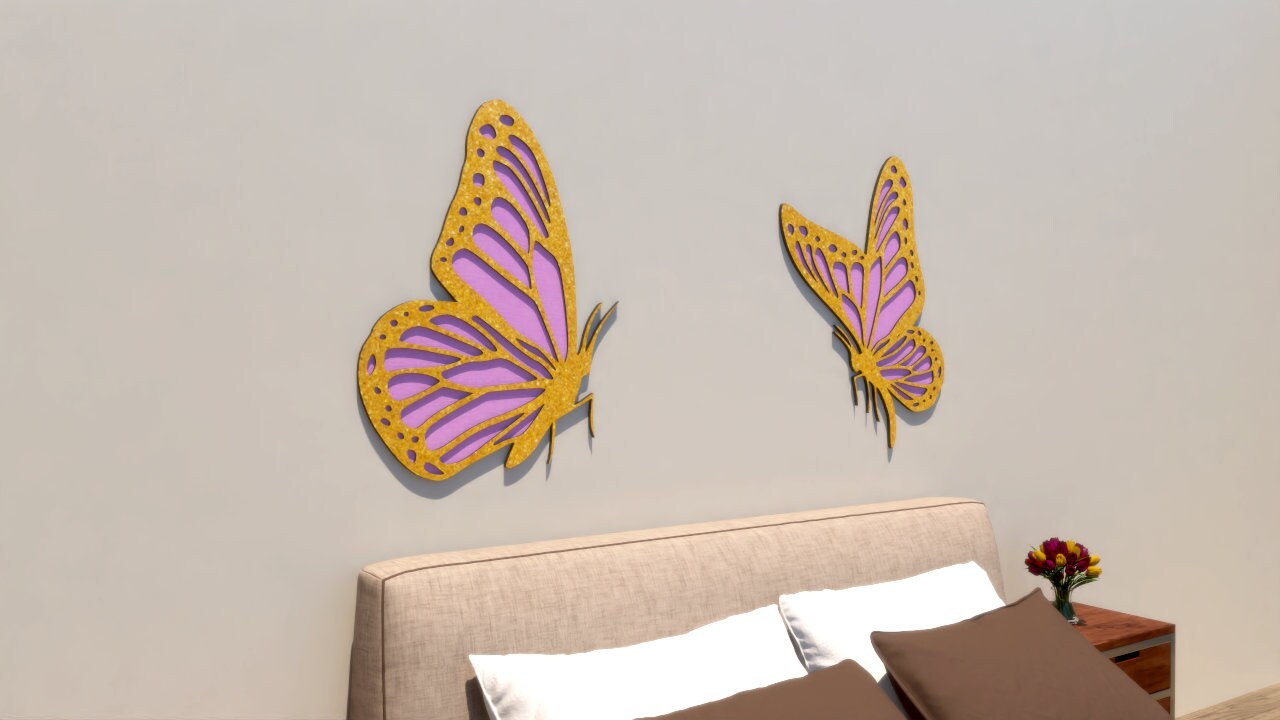 Mariposa 3D con descarga digital Svg Dxf Pdf Cdr Ai. Clip art - Etsy México