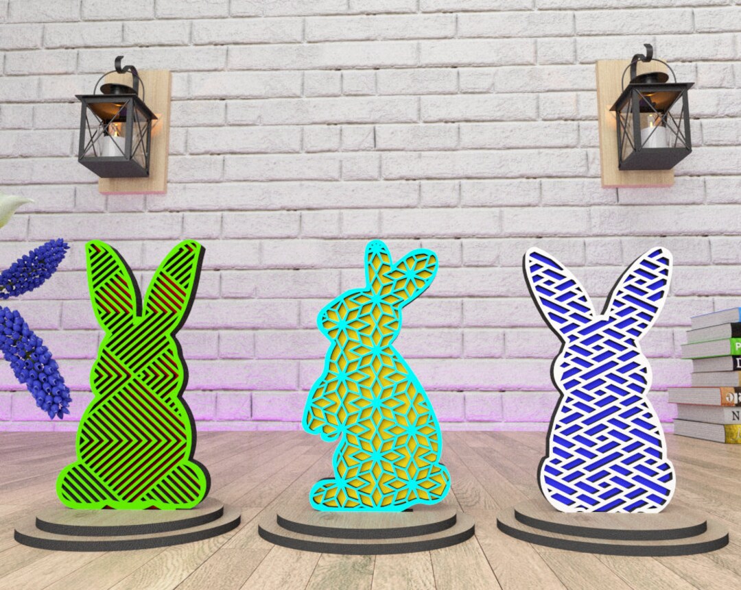 EASTER Laser Cut File Rabbits | 3 Easter Cutting Files | Cricut Svg for ...