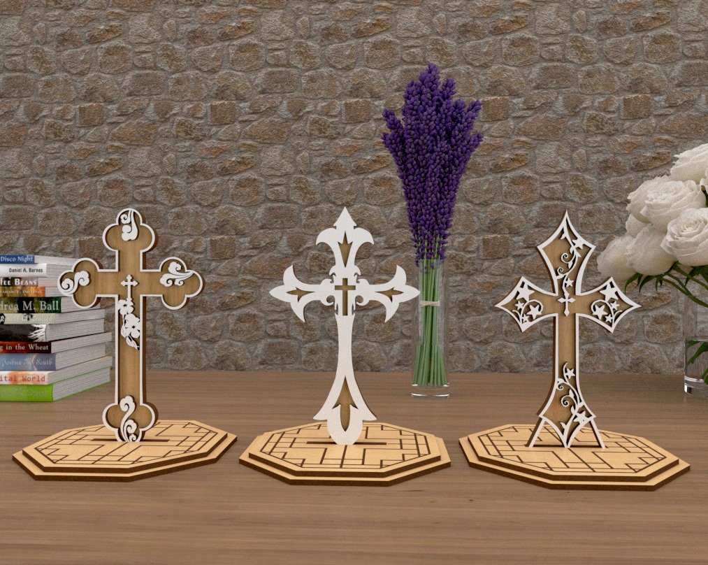 EASTER Laser Cut Cross File cross Decor for Table digital Christian ...