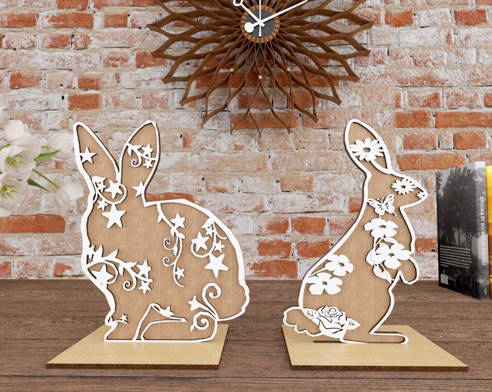 EASTER Laser Cut File Rabbits 2 Easter Cutting Files Cricut Svg for ...