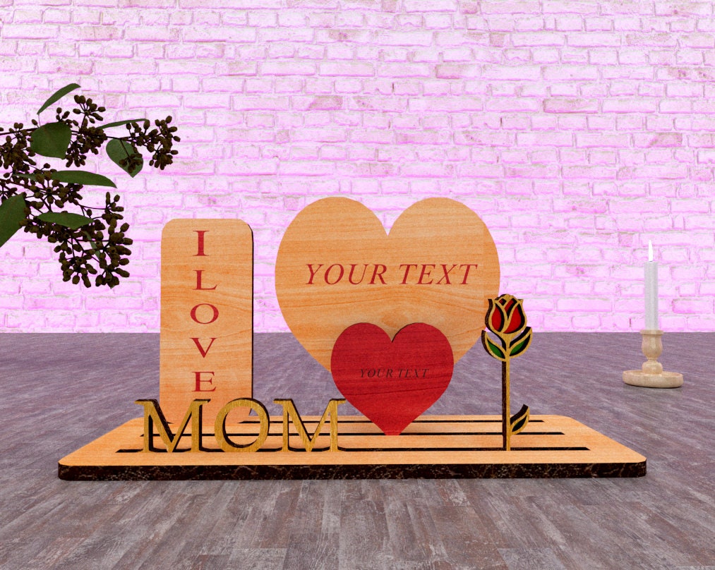 Mother Day Gift With Laser Cut Files Mom Day Gift From Daughter and Son ...