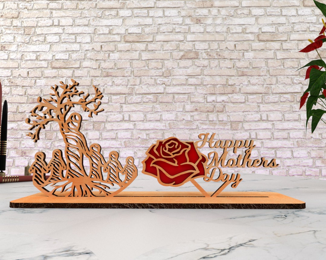 Laser Cut File for Mother Day |wood Mom Day Gifts From Daughter & Son ...
