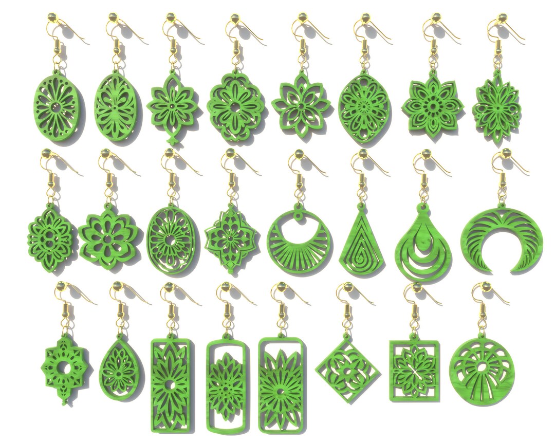 24 Earrings Template Laser Cut Files Digital Download Earring Bundle ...