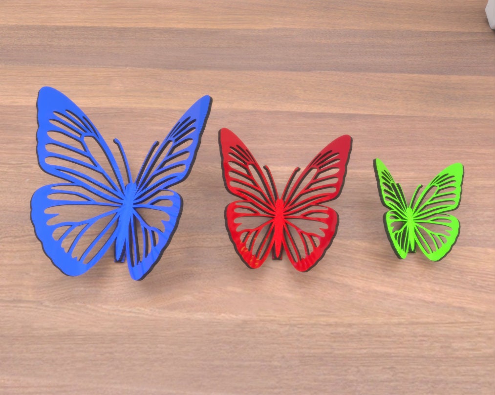 3D Butterfly SVG Set: Laser Cut Files, Butterfly Decor (digital ...