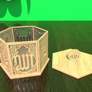 Elegant Islamic Wooden Jewelry Box Bundle With Islamic Design Laser Cut ...