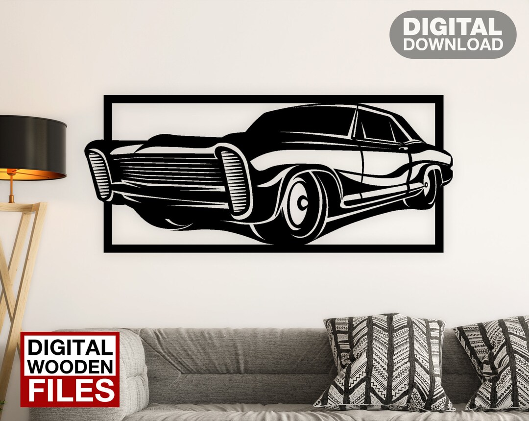 Classic Car Laser Cut Svg Dxf Files Wall Sticker Engraving Decal ...