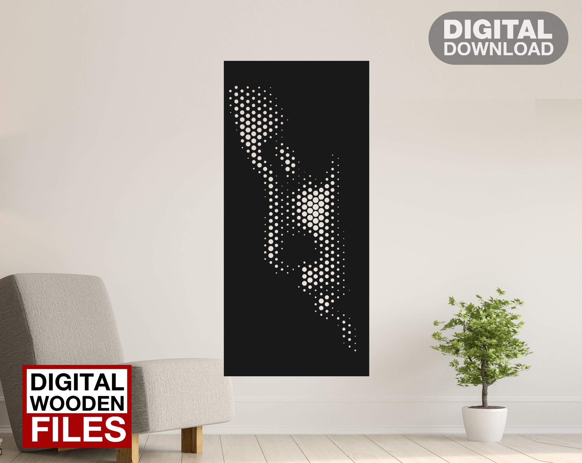 Halftone laser cut svg dxf files wall sticker engraving decal | Etsy