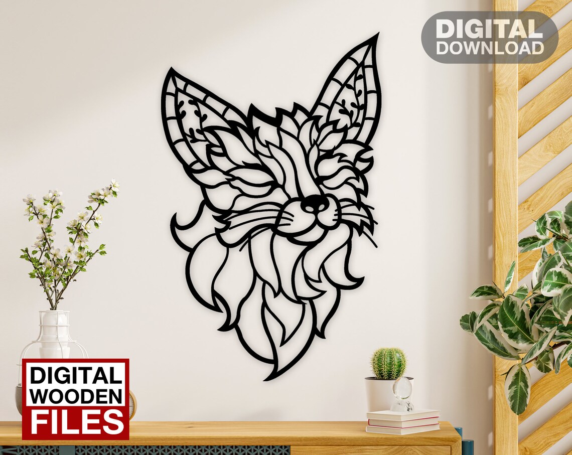 Dreamer Fox Metal Wall Art Fox Metal Art Fox Sign Digital - Etsy