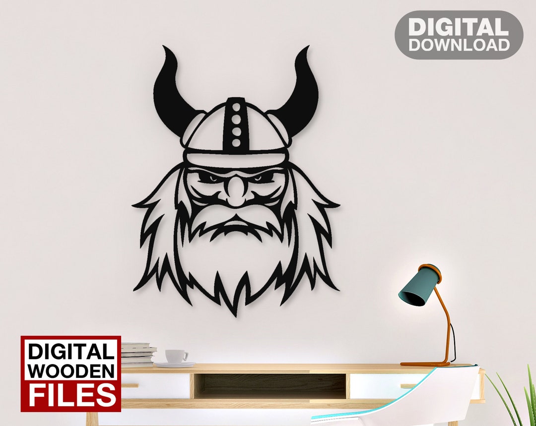 Viking 2 Laser Cut Svg Dxf Files Wall Sticker Engraving Decal ...