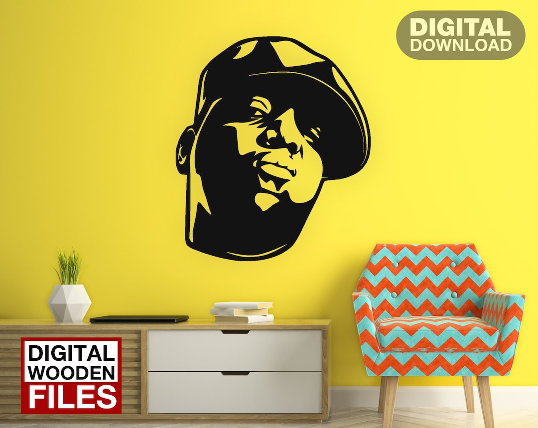 The Notorious Big-biggie Laser Cut Svg Dxf Files Wall Sticker Decal ...