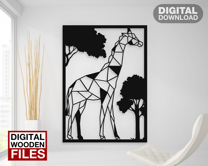 Giraffe Wall Art Svg Wild Life Africa Giraffe Panel Svg - Etsy