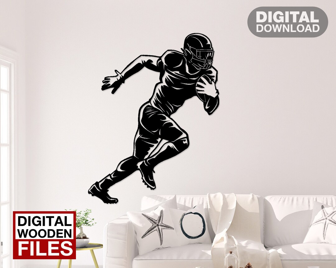 American Football Player Laser Cut, Svg, Dxf, Files, Engraving, Decal ...