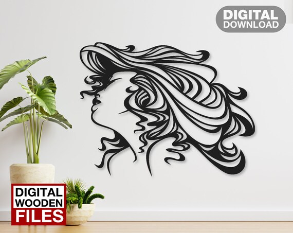Model Woman laser cut svg dxf files wall sticker engraving | Etsy
