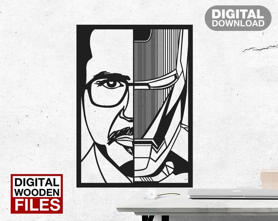 Iron Man Svg Tony Stark Avengers Stencil Cutting File - Etsy UK