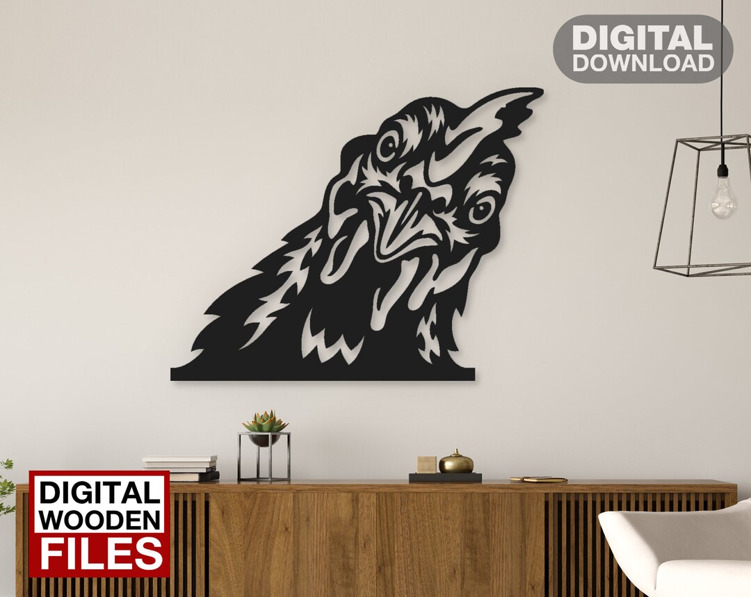 Chicken Laser Cut Svg Dxf Files Wall Sticker Engraving Decal - Etsy