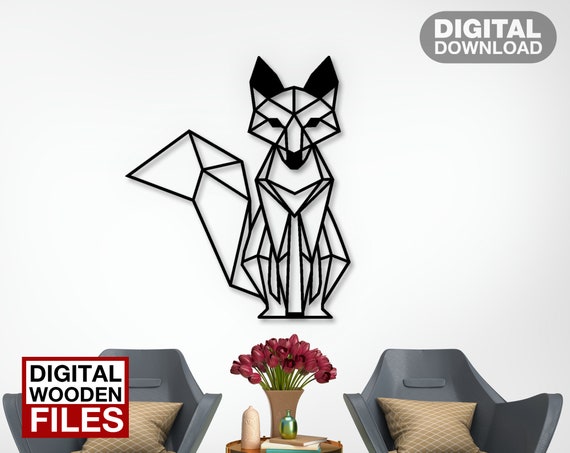 Fox Laser Cut Svg Dxf Files Wall Sticker Engraving Decal | Etsy