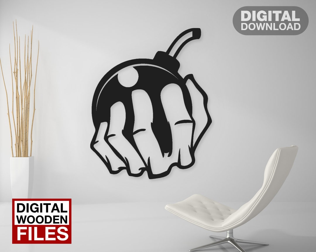 Bomb in My Hand Laser Cut Svg Dxf Files Wall Sticker Engraving Decal ...