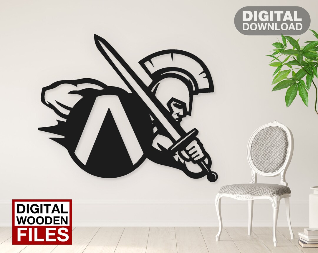Warrior Laser Cut Svg Dxf Files Wall Sticker Engraving Decal Silhouette ...