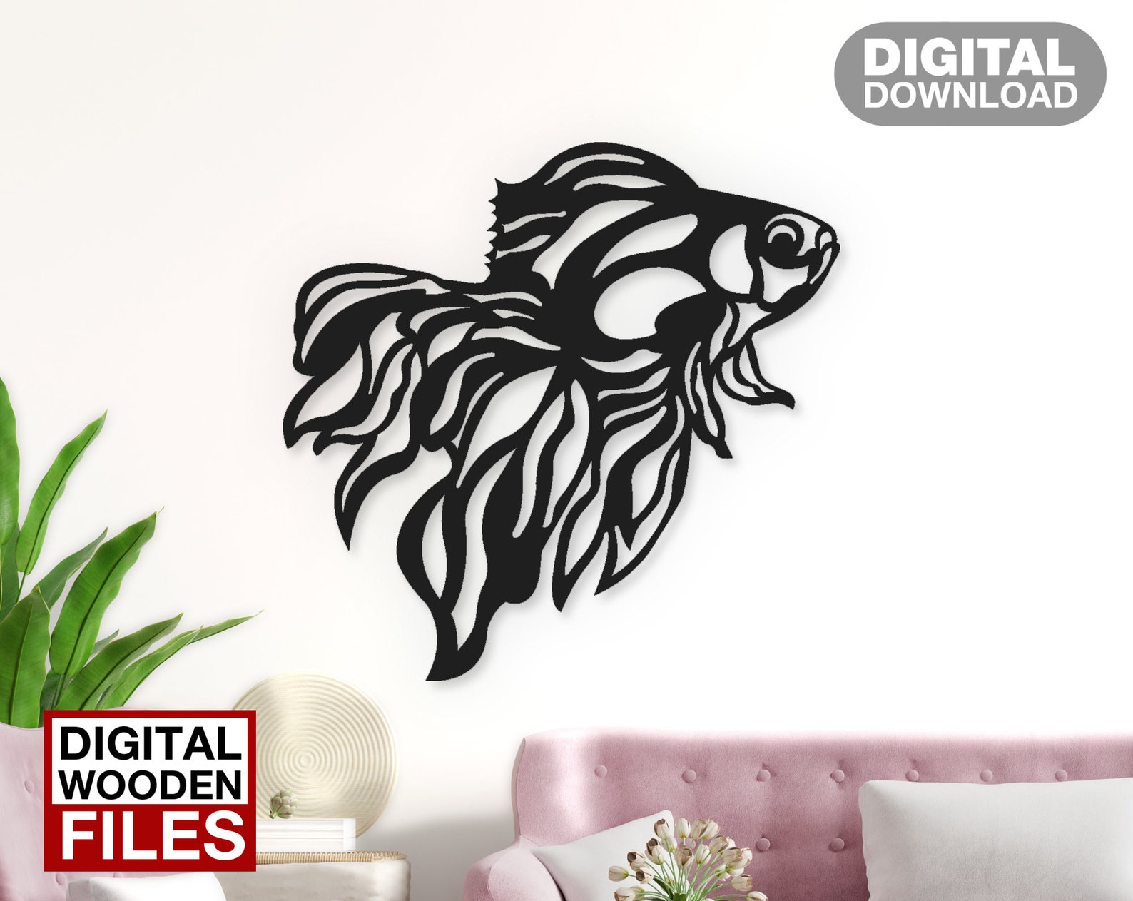 Aquarium Fish Laser Cut Svg Dxf Files Wall Sticker Engraving | Etsy