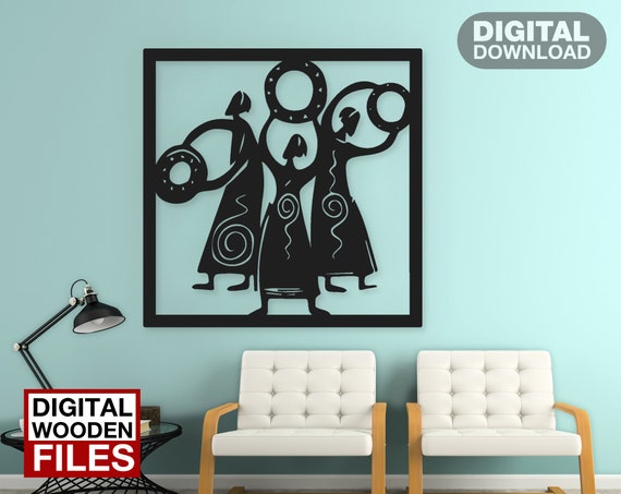 TRİPLE GODDESS Laser Cut Svg Dxf Files Wall Sticker Engraving - Etsy