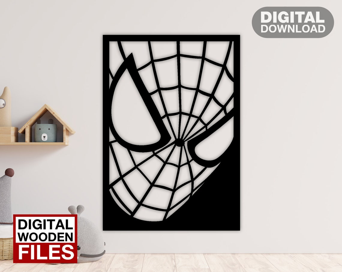 Spiderman Laser Cut Svg Dxf Files Wall Sticker Engraving Decal - Etsy