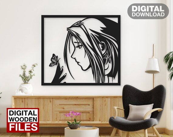 Anime Butterfly Laser Cut Svg Dxf Files Wall Sticker Engraving - Etsy ...
