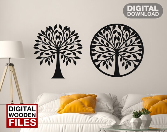 Tree of Life 2 Laser Cut Svg Dxf Files Wall Sticker Engraving - Etsy