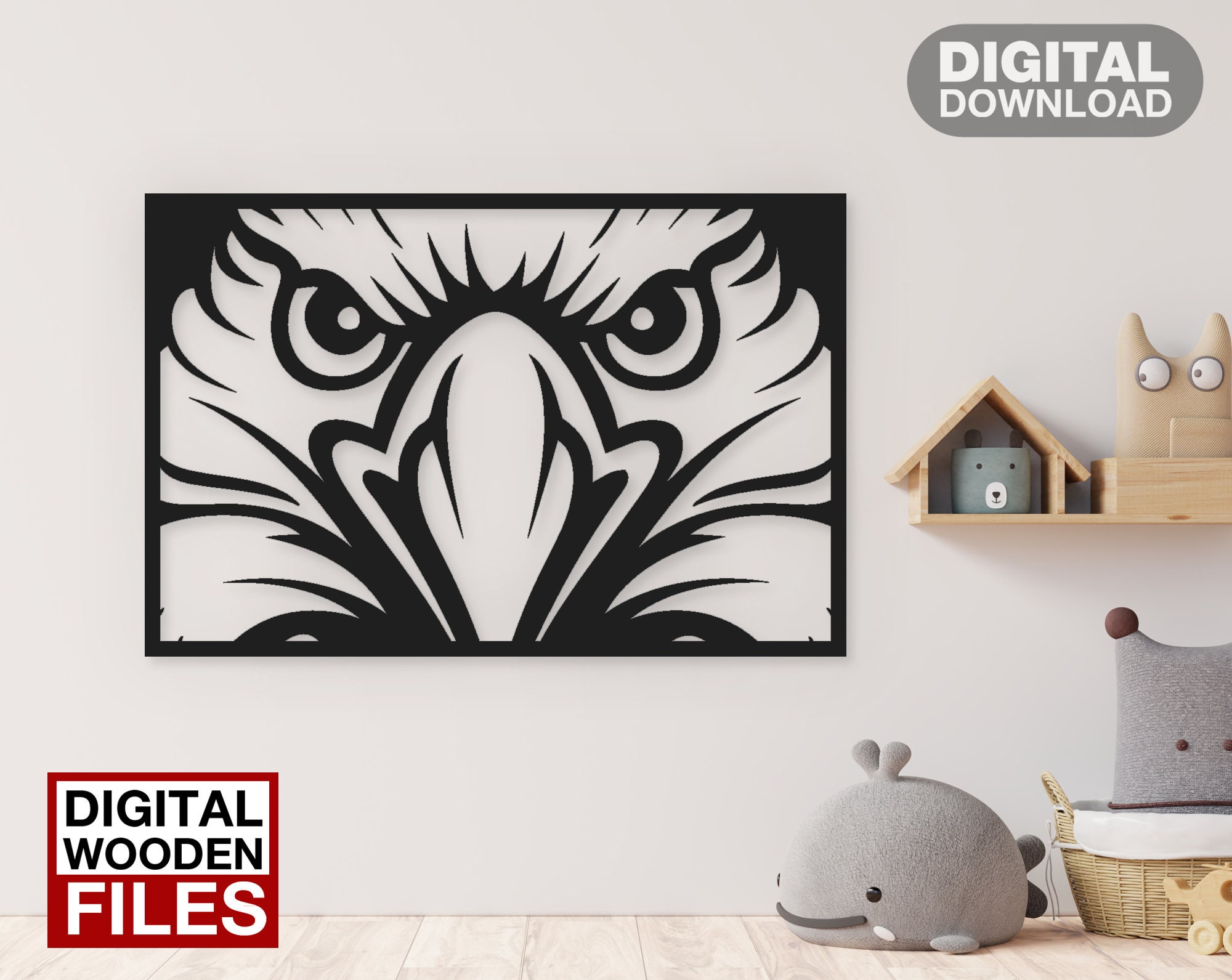 Eagle Frame Laser Cut Svg Dxf Files Wall Sticker Engraving - Etsy