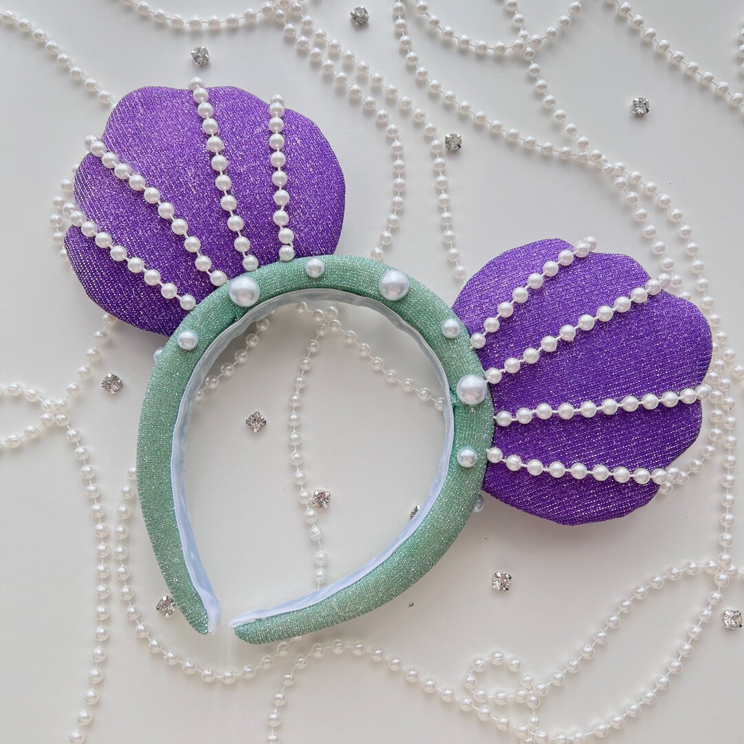 Little Mermaid Shell Pearl Padded Ears - Etsy