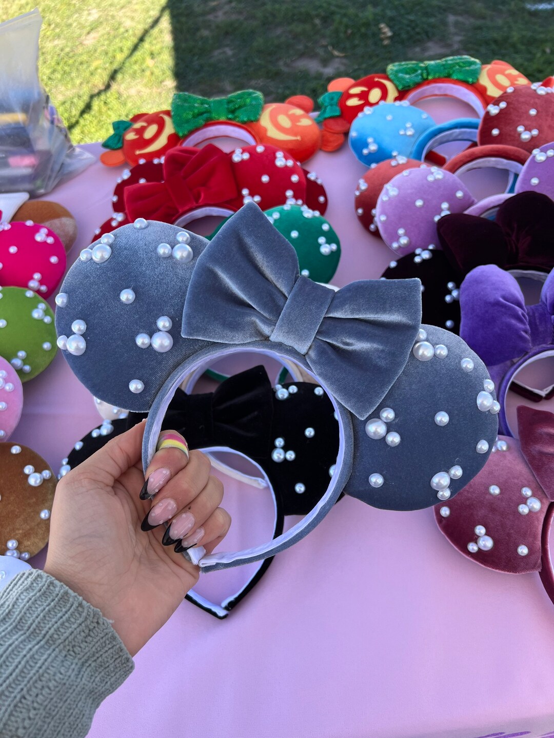 Blue Cinder Mickey Pearl Ears - Etsy