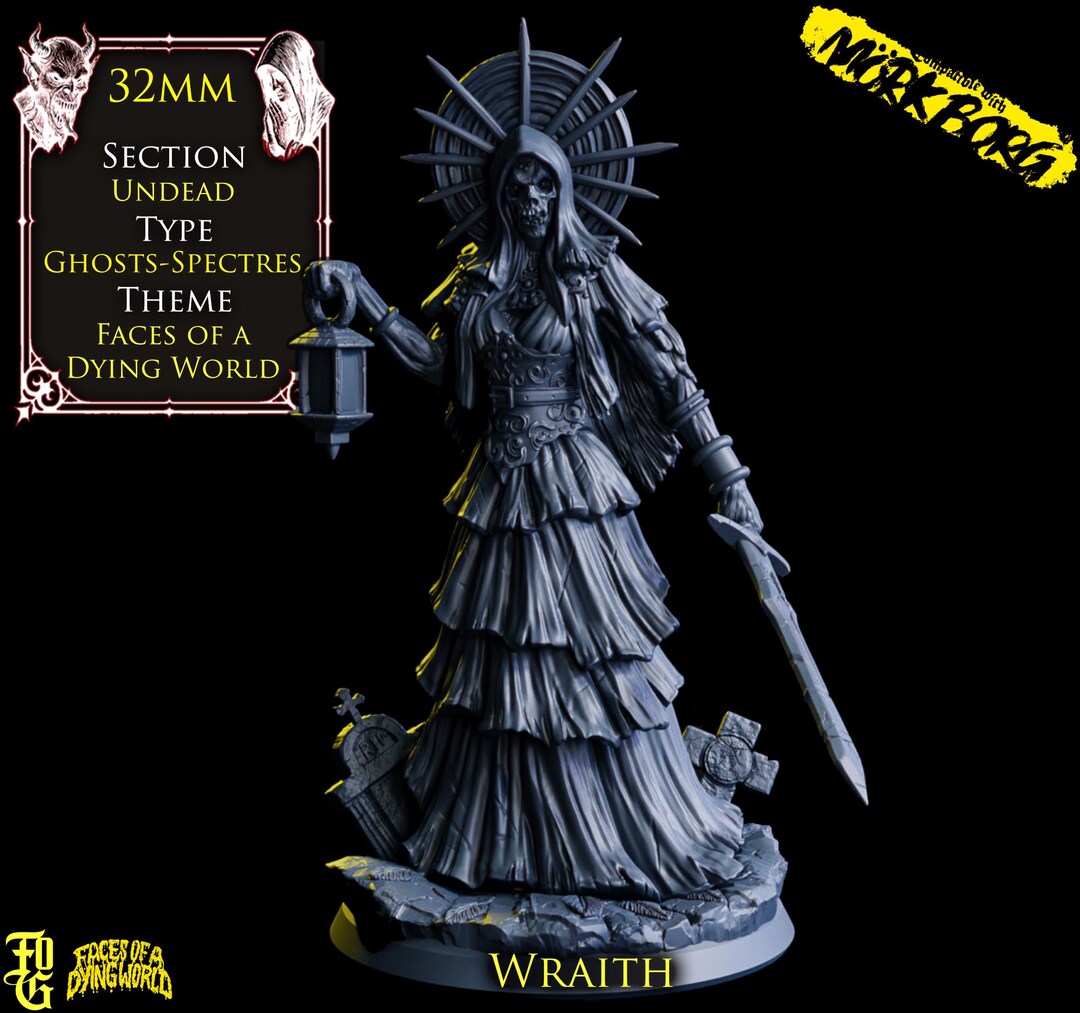 Wraith | 32mm Undead Ghost Spectre Miniature | Resin Model for ...
