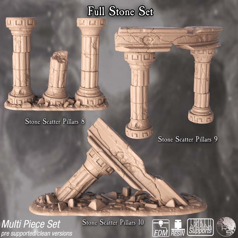 Stone Set Terrain - Pillars, Columns, Anvil, Walls, Roads, Chimney ...