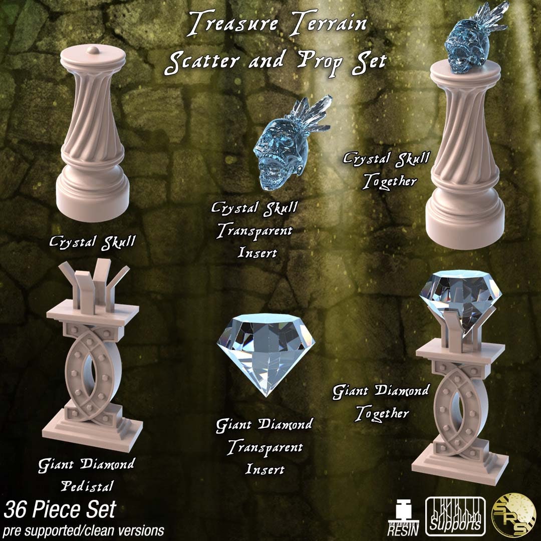 Treasure Terrain - Treasure Piles, Chests, Gold, Diamond, Statue, Keys ...