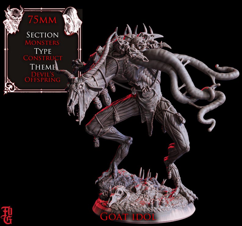 Goat Idol | 75mm Eldritch Construct Monster | Resin Model Wargaming ...