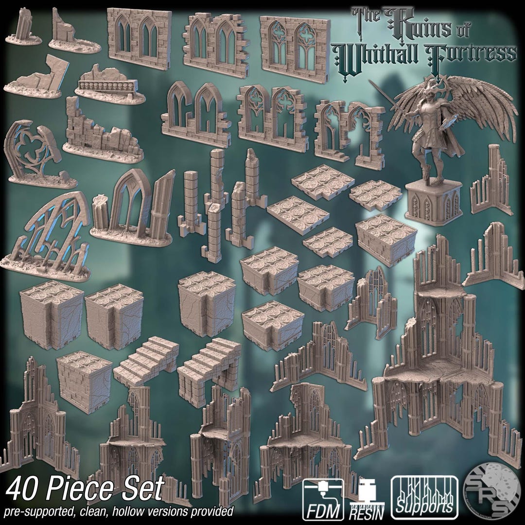Gothic Ruins Terrain - - Wargaming RPG Miniature Skirmish Games - Etsy