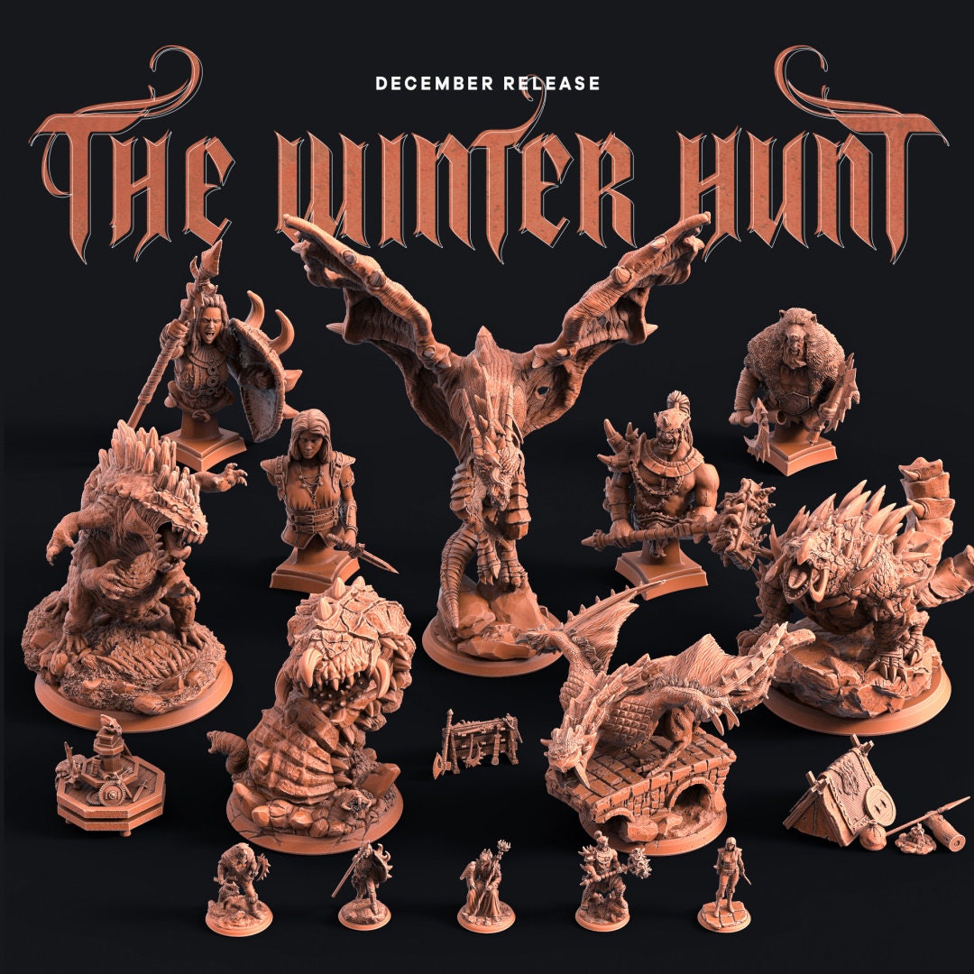 Winter Hunt - Duelist, Basilisk, Giant Worm, Barbarian, Night Wyvern ...