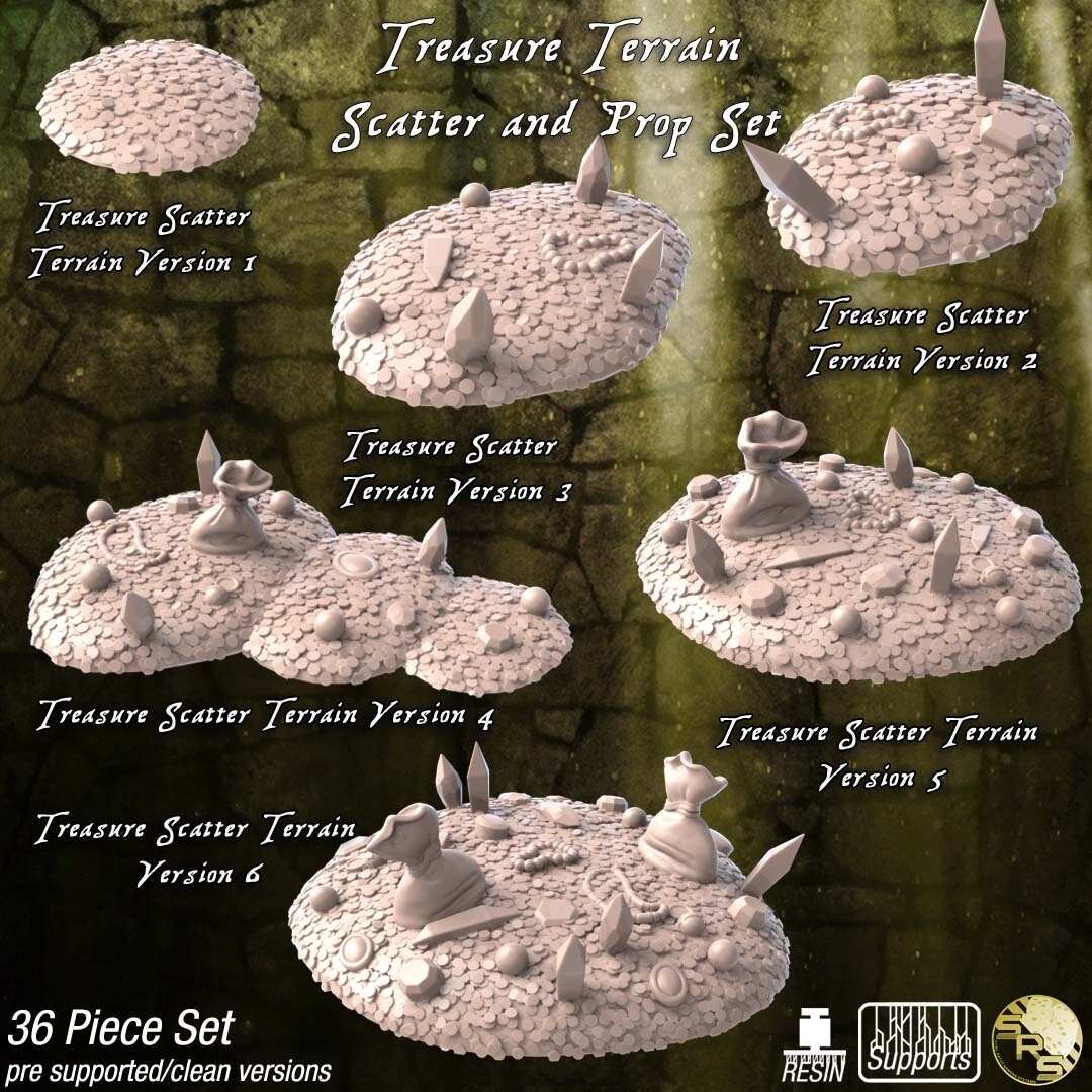 Treasure Terrain - Treasure Piles, Chests, Gold, Diamond, Statue, Keys ...