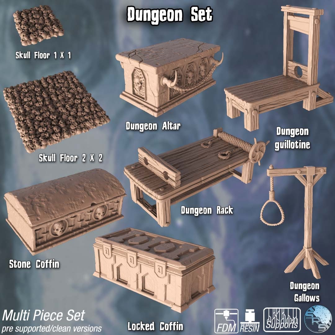 Dungeon Set Terrain Traps Walls Skulls Fountain Portal - Etsy