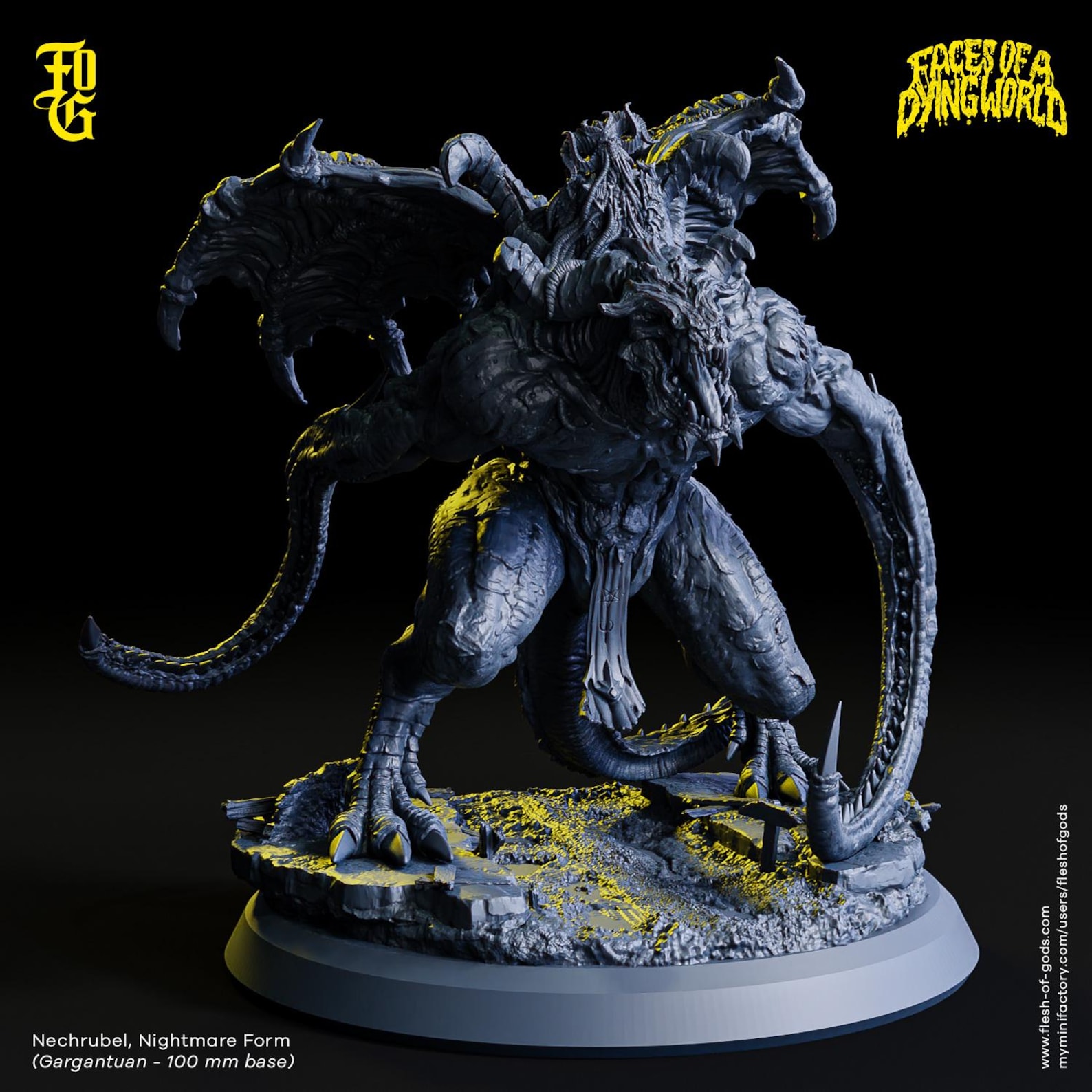 Nechrubel (nightmare Form) | 100mm Gargantuan Demon Miniature | Resin ...