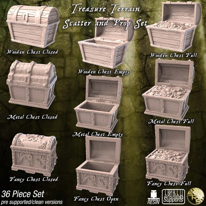 Treasure Terrain - Treasure Piles, Chests, Gold, Diamond, Statue, Keys ...