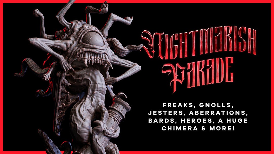 Nightmarish Parade - Drake, Chimera, Freaks, Gnolls, Jesters, Bards ...