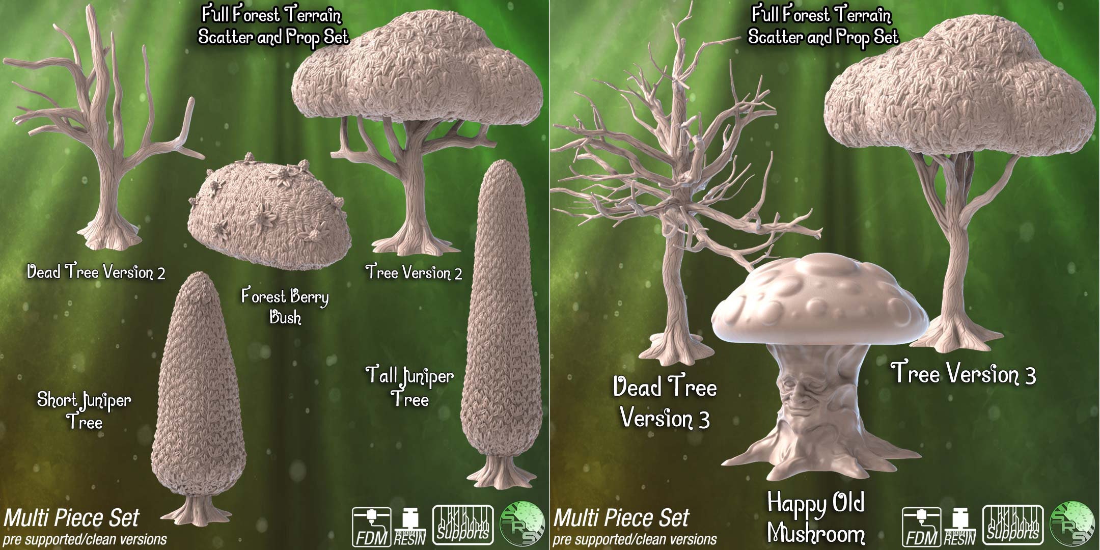Forest Terrain - Trees, Bush, Mushrooms, Pumpkins, Juniper, Wall of ...