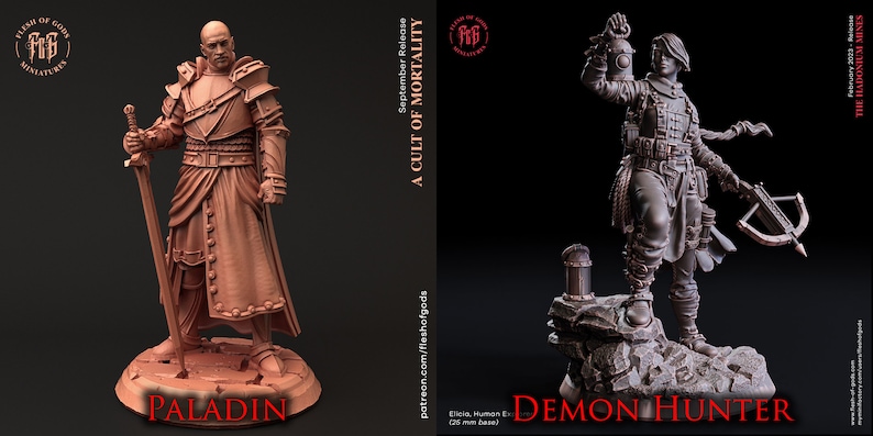 Diablo Inspired Miniatures - Butcher, Barbarian, Paladin, Rogue, Druid ...